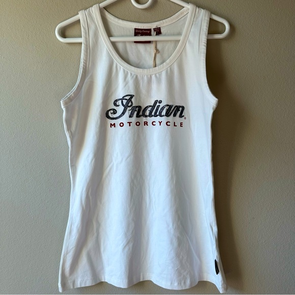 Indian Motorcycle | Tops | Nwt Indian Motorcycle White Embellished ...